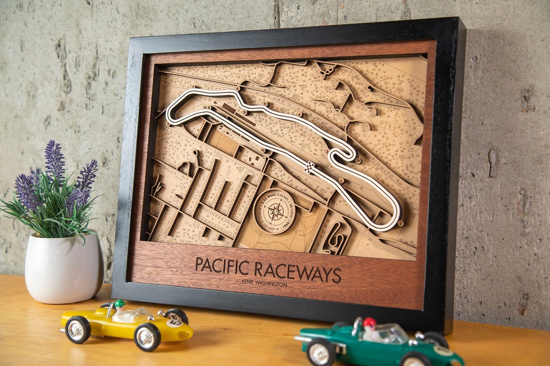 Pacific Raceways Park 3D Wood Track Map Wall Art Customizable - Etsy