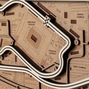 Miami Grand Prix 3D Wood Track Map Formula 1 F1 Wall Art Customizable ...