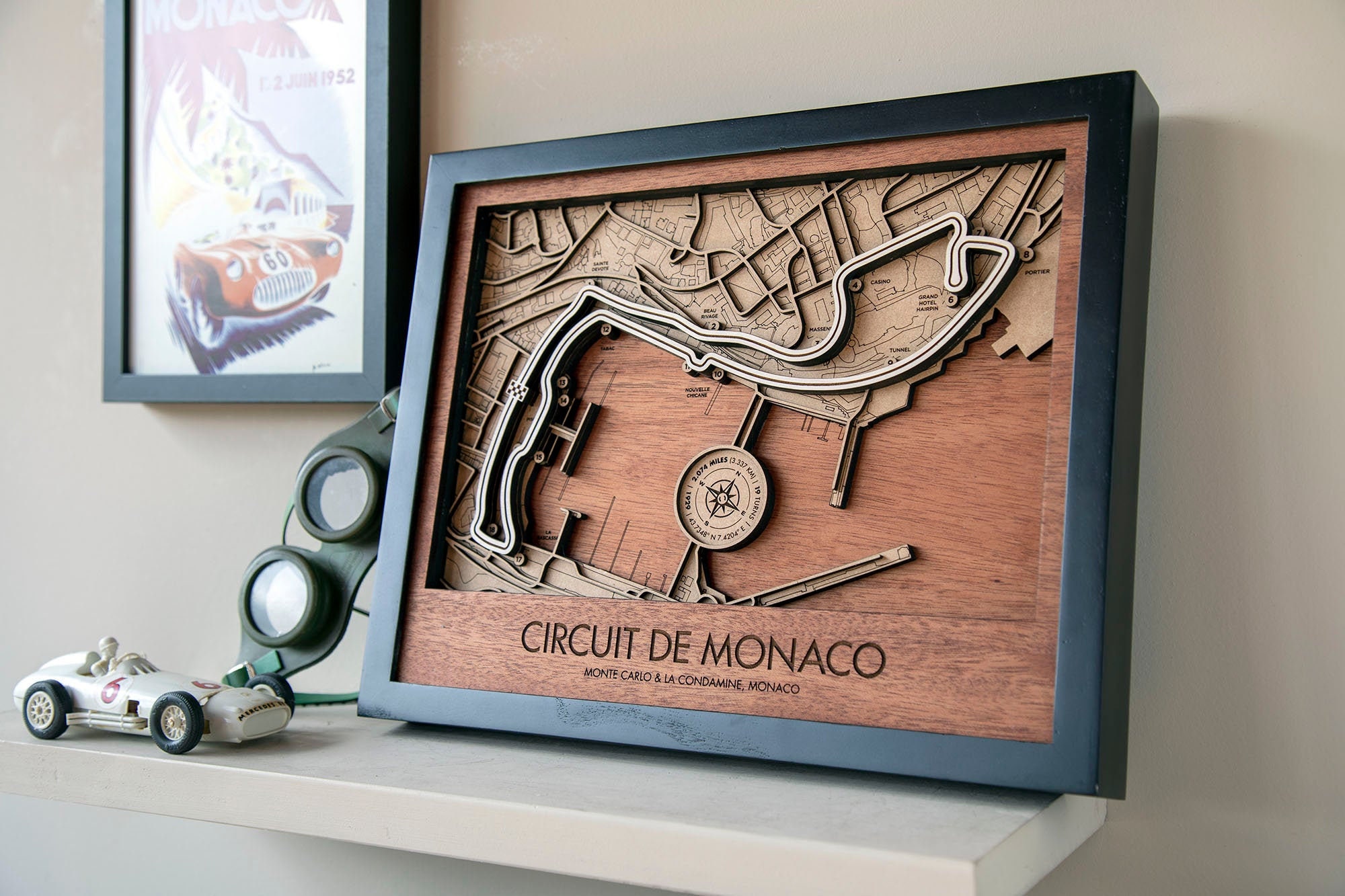 Circuit De Monaco 3D Wood Track Map F1 Wall Art Customizable - Etsy Canada