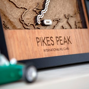 Pikes Peak International Hill Climb 3D Wood Race Course Map Wall Art ...