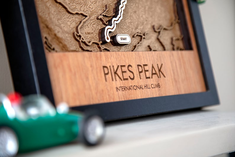 Pikes Peak International Hill Climb 3D Wood Race Course Map Wall Art ...