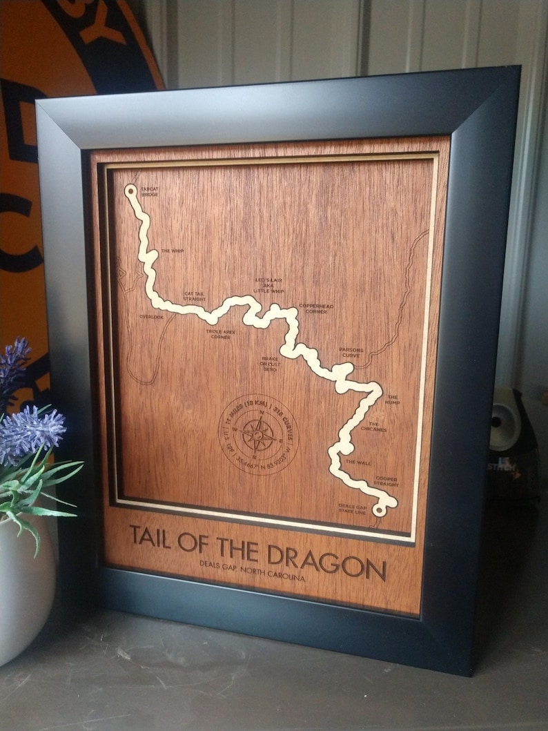 Tail of the Dragon Shadow Box Map 8x10 Layered Wood Framed - Etsy