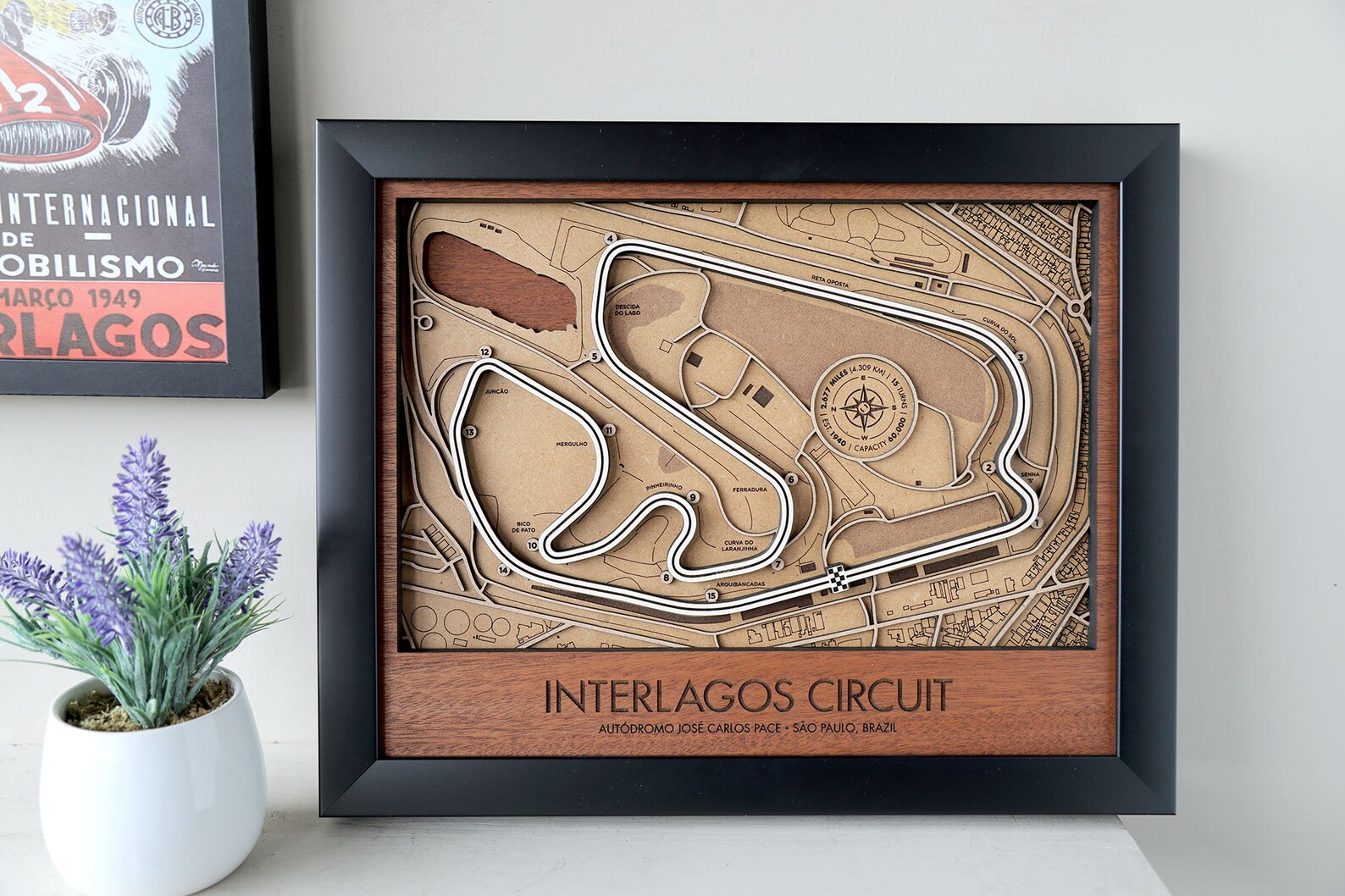 Interlagos 3D Wood Track Map Formula 1 F1 Wall Art Customizable - Etsy