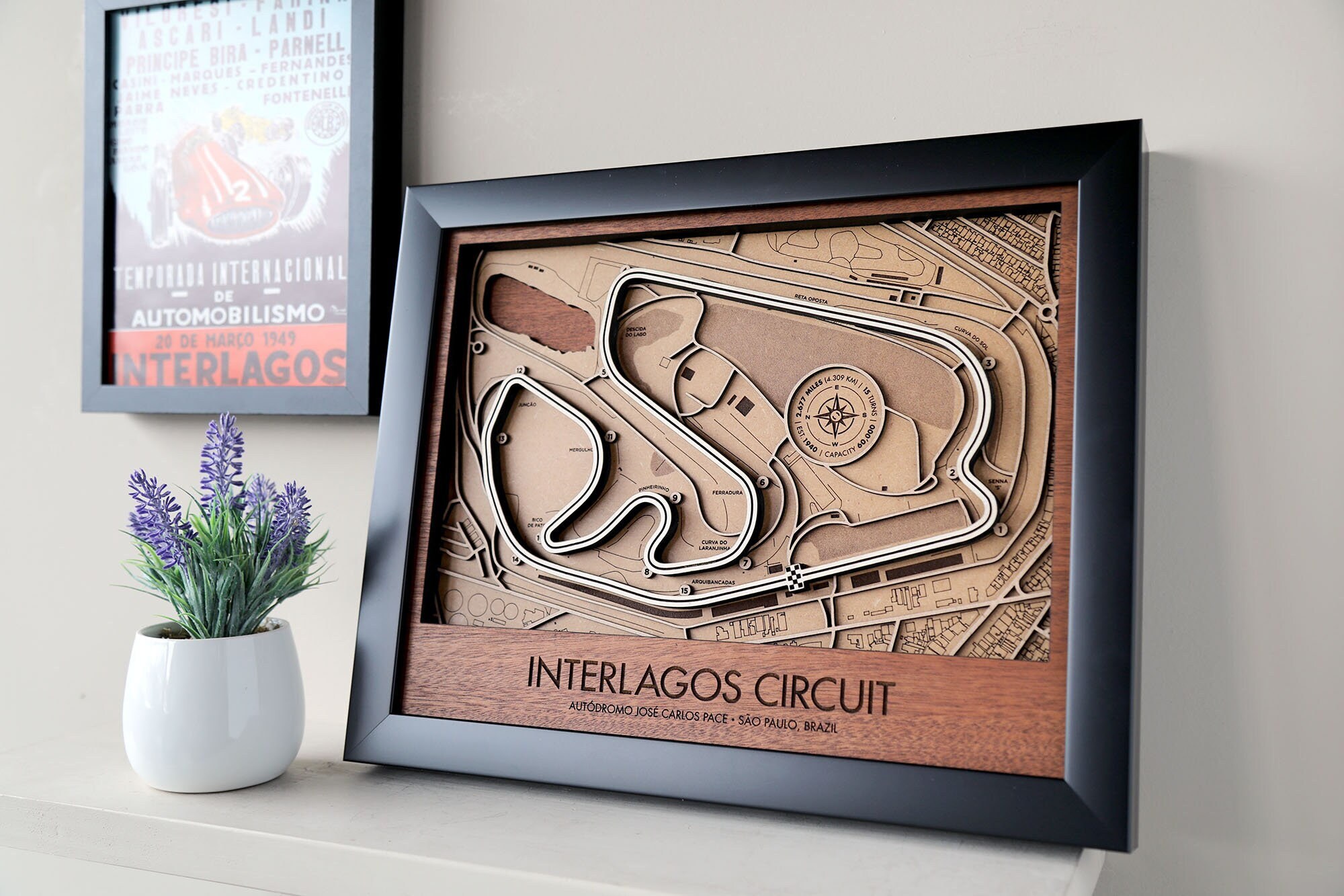 Interlagos 3D Wood Track Map Formula 1 F1 Wall Art - Etsy
