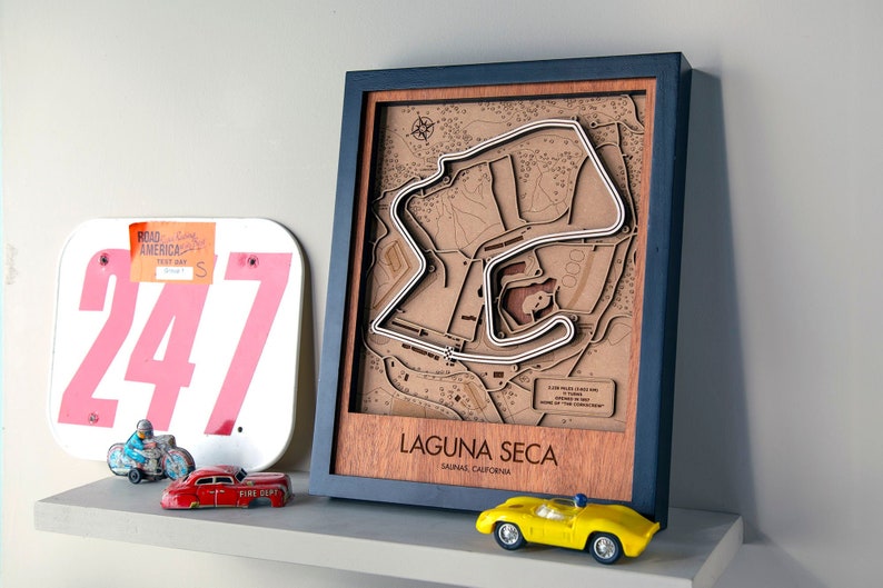 Laguna Seca Raceway 3D Wood Track Map Wall Art Customizable - Etsy