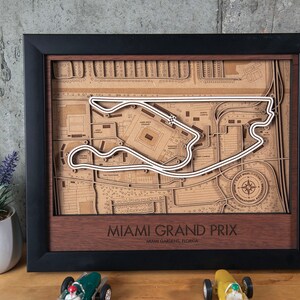 Miami Grand Prix 3D Wood Track Map Formula 1 F1 Wall Art Customizable ...