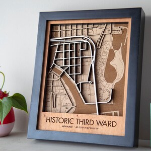 Milwaukee Neighborhoods Historic Third Ward Layered Wood Map Wall Art ...