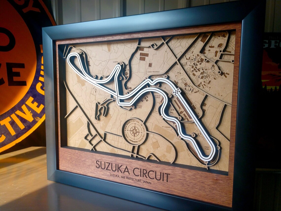 Suzuka 3D Wood Track Map Formula 1 F1 Wall Art Customizable - Etsy