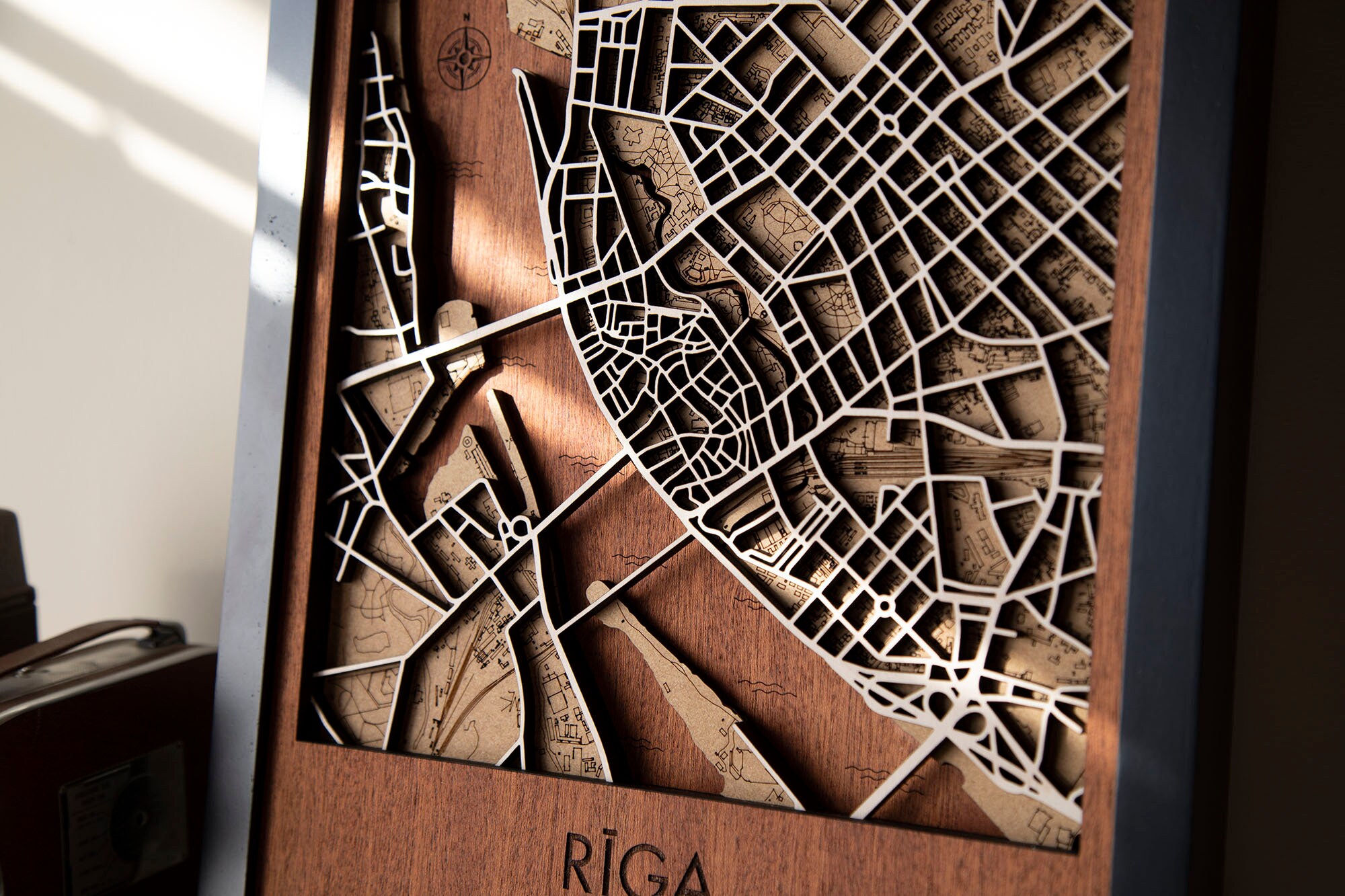 Riga Latvia Layered 3D Map Lasercut City Wood Wall Decor - Etsy