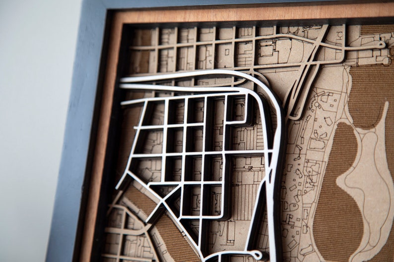 Milwaukee Neighborhoods Historic Third Ward Layered Wooden Map | Etsy