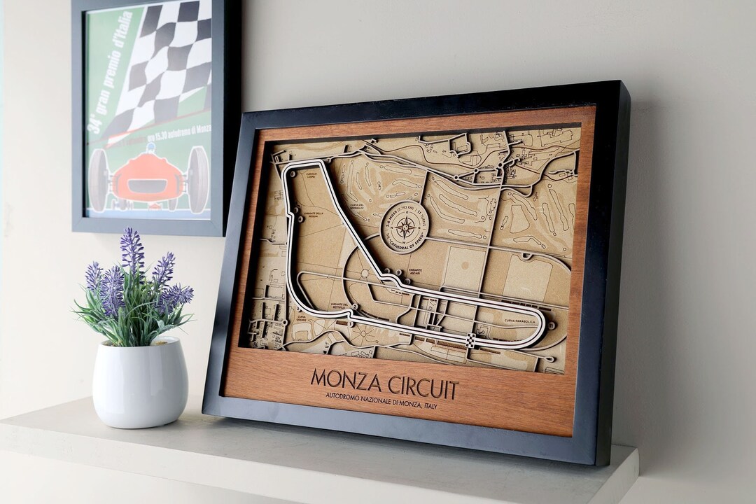 Monza 3D Wood Track Map Formula 1 F1 Wall Art Customizable - Etsy