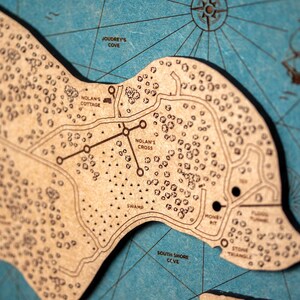 Oak Island Blue Shadow Box Map 8x10 Layered Wood Framed W/glass - Etsy