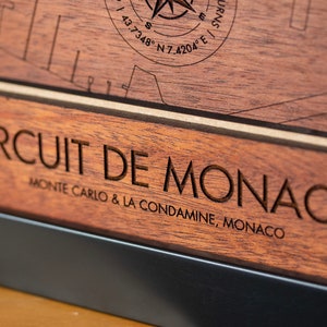 Circuit De Monaco F1 Shadow Box Map 8x10 Layered Wood Framed W/glass ...
