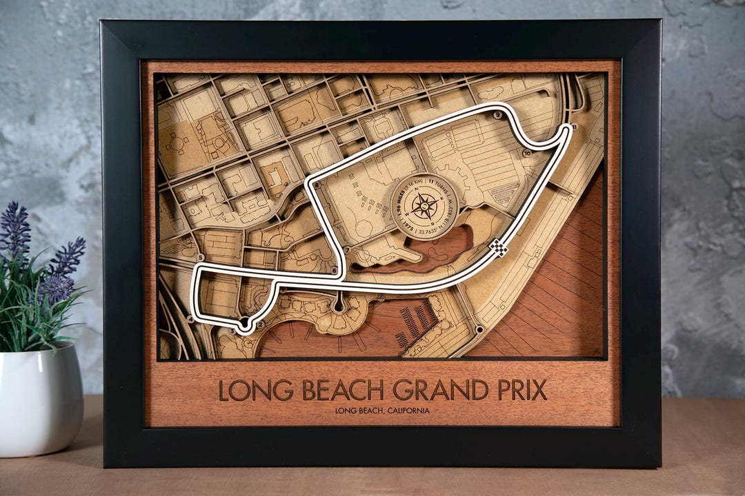 Long Beach Grand Prix 3D Wood Track Map Wall Art Customizable - Etsy