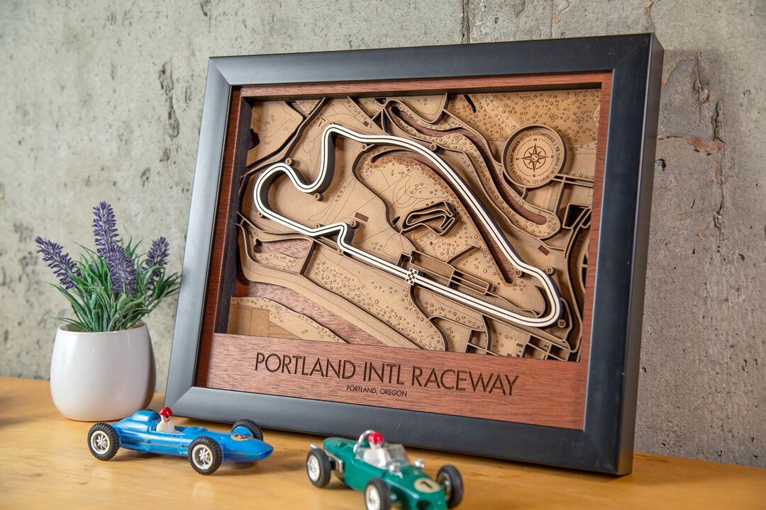 Portland International Raceway 3D Wood Track Map Wall Art Customizable ...