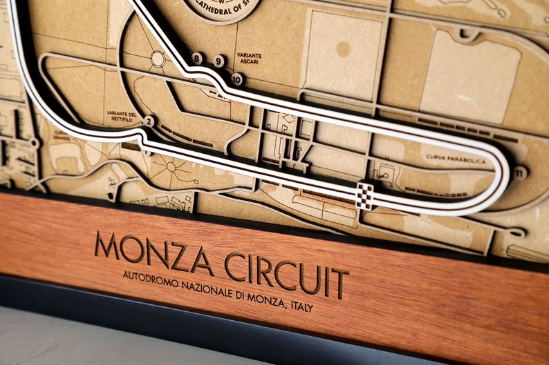 Monza 3D Wood Track Map Formula 1 F1 Wall Art Customizable - Etsy