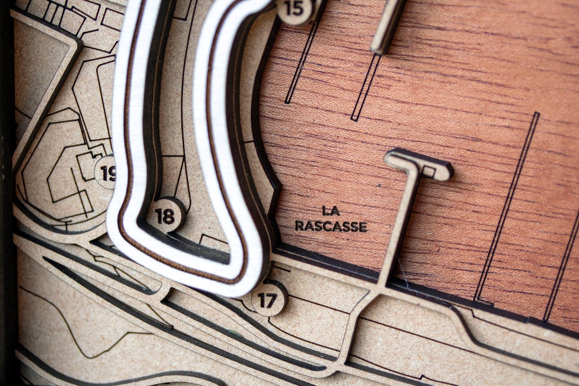 Circuit De Monaco 3D Wood Track Map F1 Wall Art Customizable - Etsy Canada