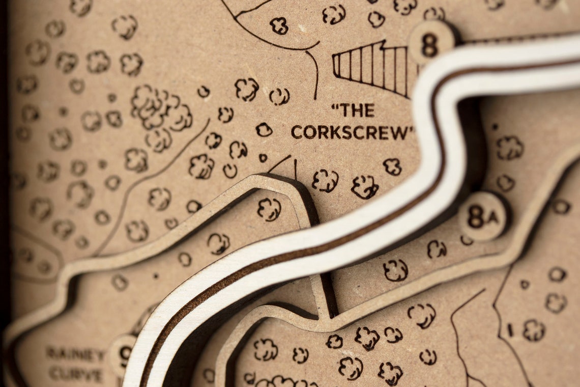 Laguna Seca Raceway 3D Wood Track Map Wall Art Customizable - Etsy