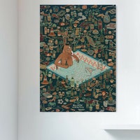 Bojack Horseman Swimming Pool Painting Hockney Canvas - Etsy