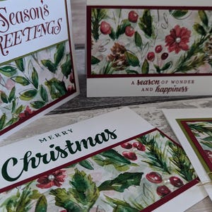 10 Handmade Christmas Festive Cards Gifting With Envelopes - Etsy