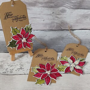 3 Large Handmade Luxury Floral Poinsettia Tradtional Christmas Festive ...