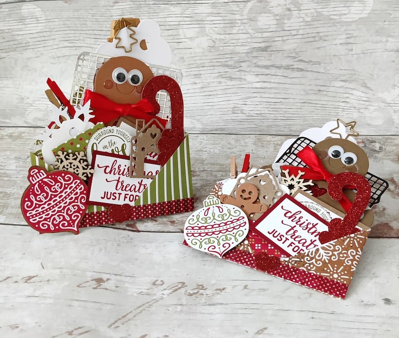15 Piece Mini Christmas Gingerbread Loaded Die Cut Topper Envelopes for ...