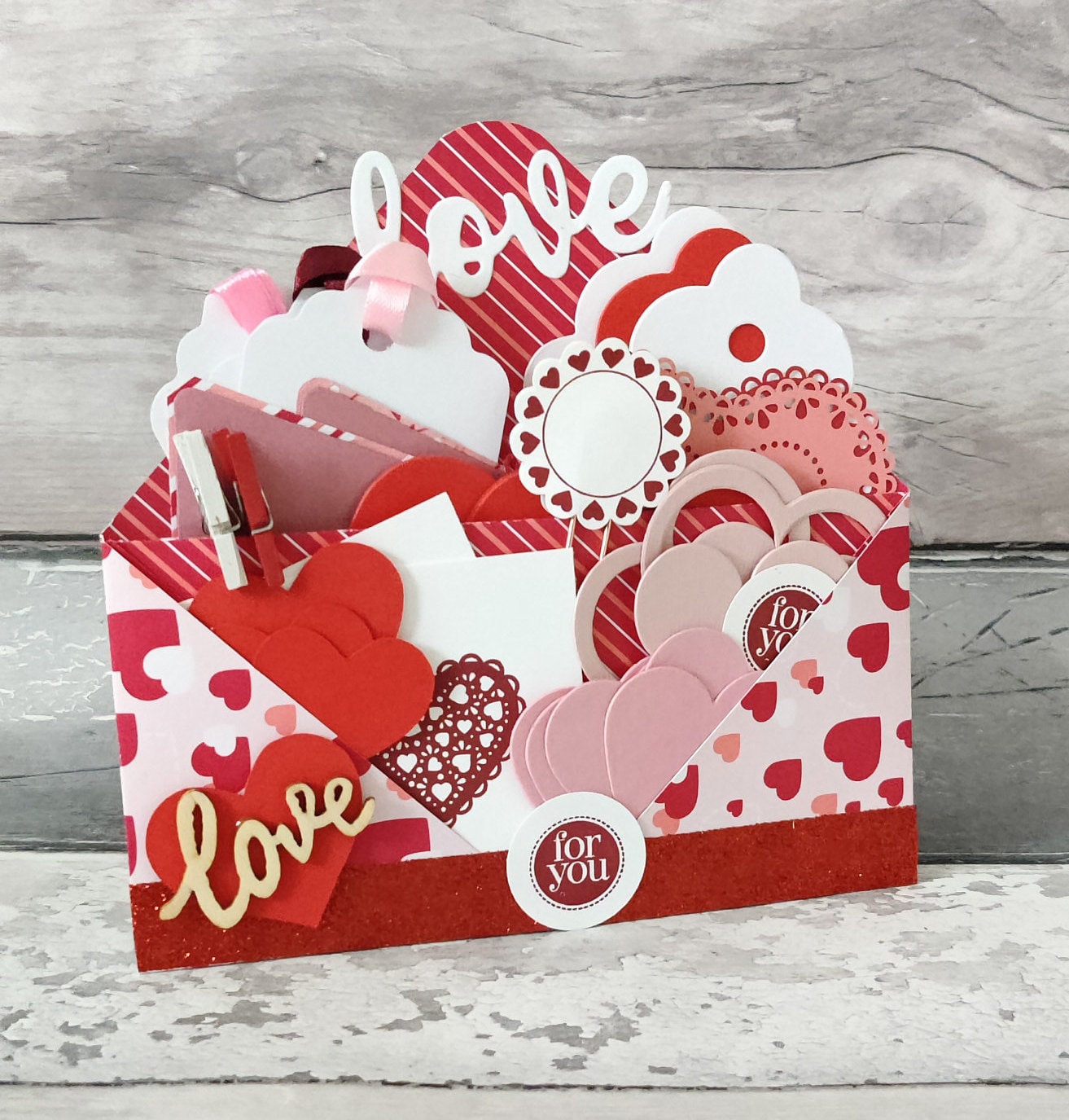 30 Piece Loaded Mini Valentines Envelope Pocket With Die Cuts Card ...