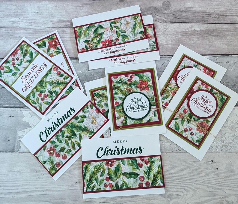 10 Handmade Christmas Festive Cards Gifting With Envelopes - Etsy