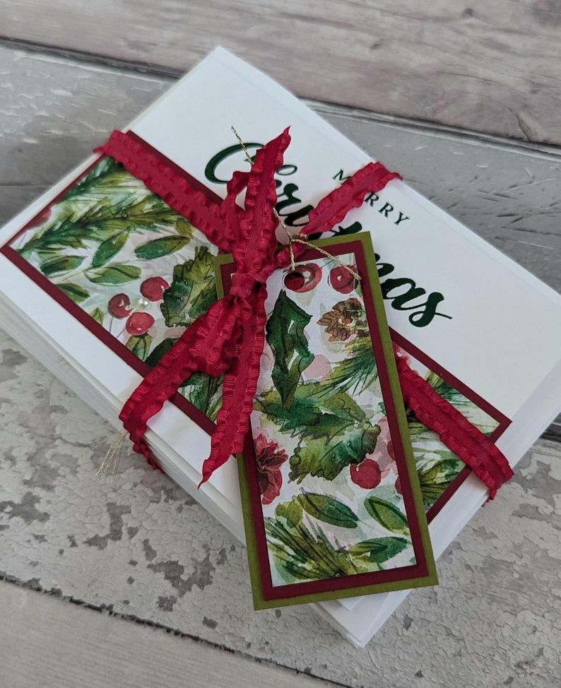10 Handmade Christmas Festive Cards Gifting With Envelopes - Etsy