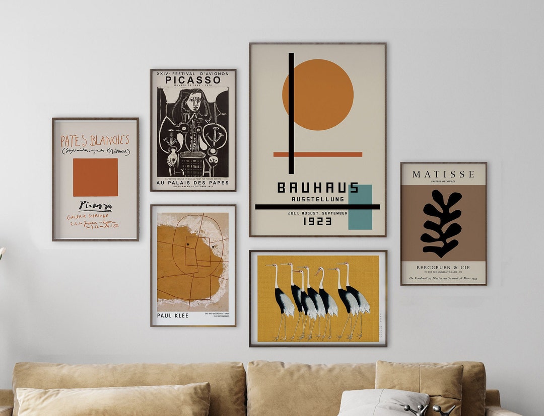 Set of 6 Print, Gallery Wall, Famous Art Poster, Mid Century Modern ...