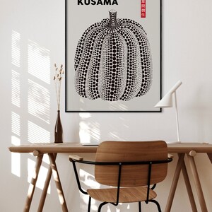 Yayoi Kusama Pumpkin Print, Black White Decor, Kusama Dots, Japanese ...
