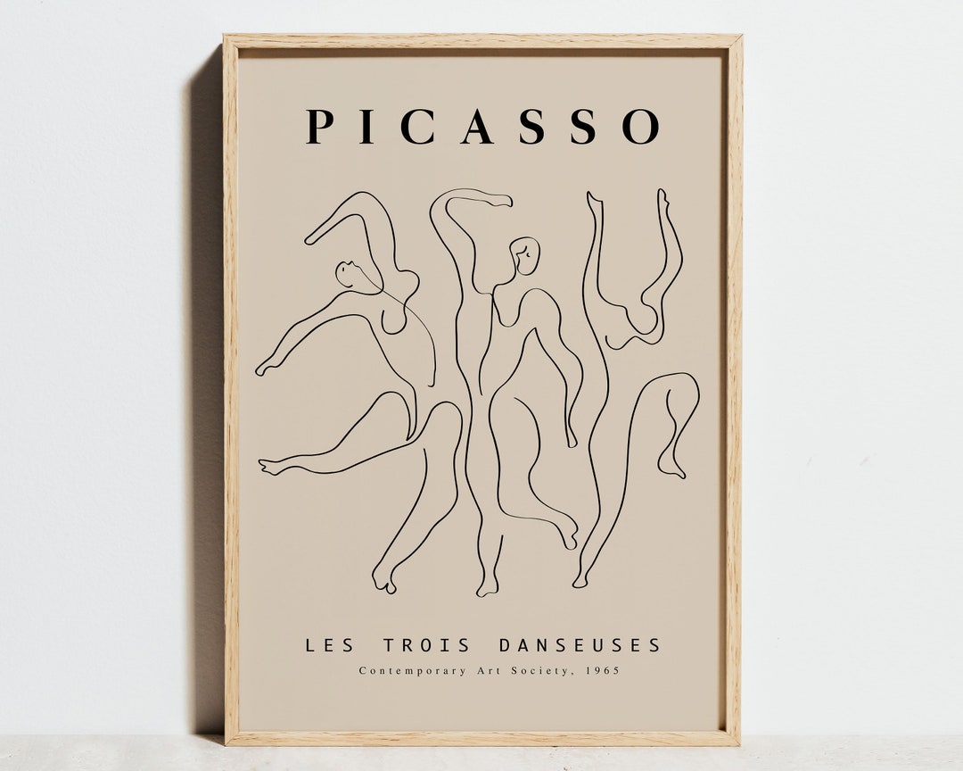 Pablo Picasso Dance Line Drawing Print, Lithograph Exhibition Poster ...