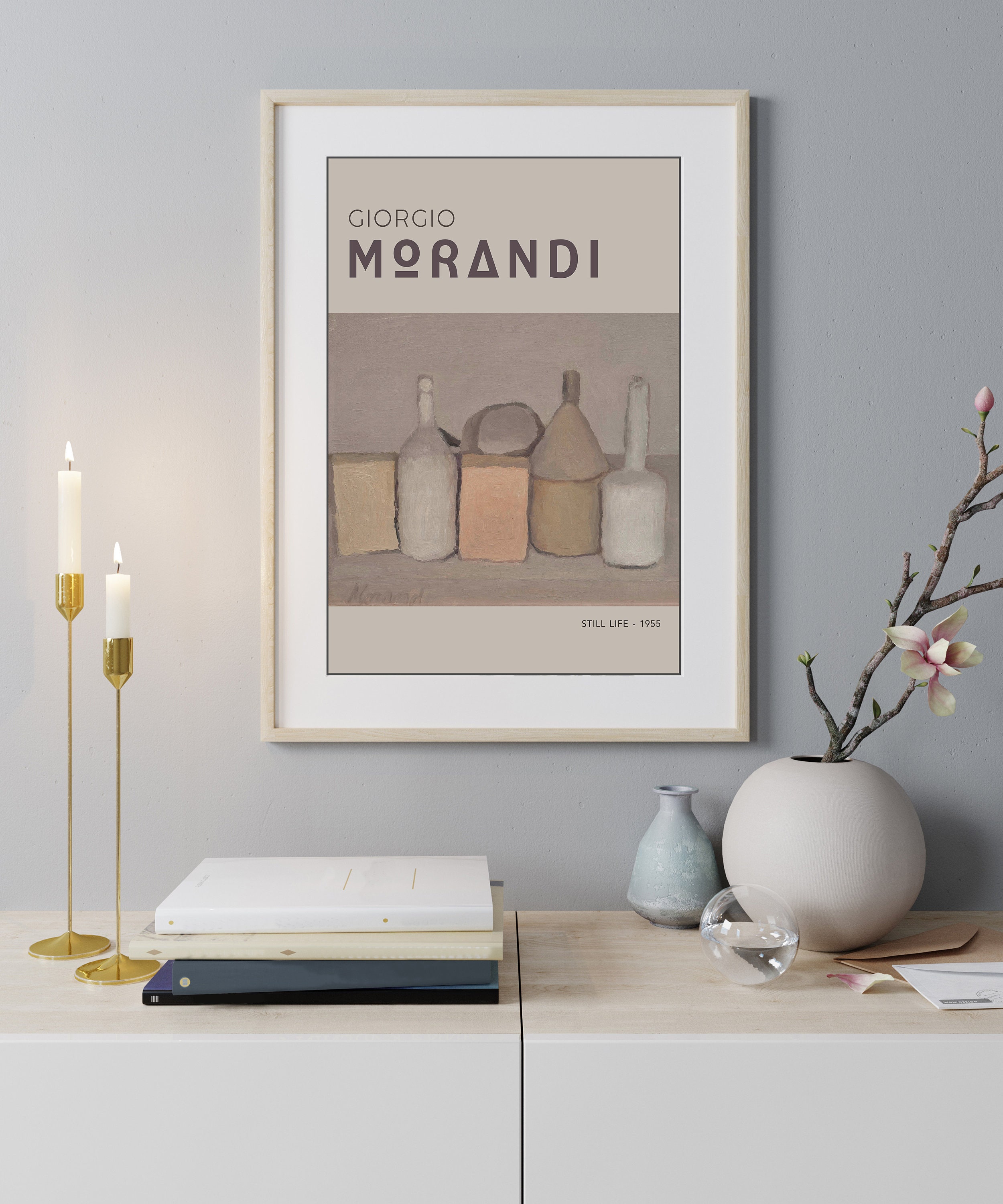 Giorgio Morandi Print Exhibition Poster Still Life Beige | Etsy