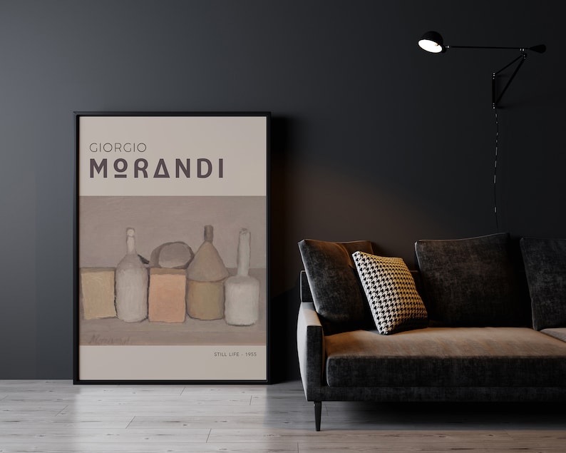 Giorgio Morandi Print, Exhibition Poster, Still Life Beige Coral ...