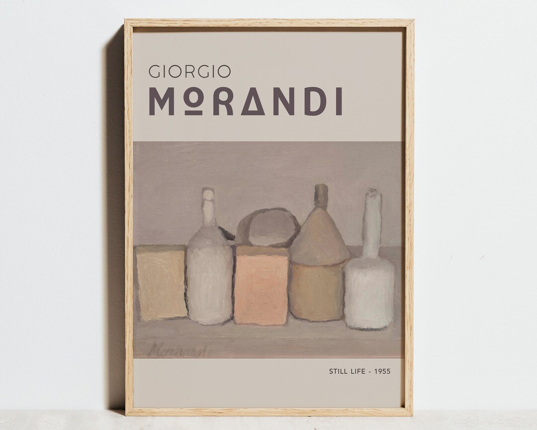 Giorgio Morandi Print, Exhibition Poster, Still Life Beige Coral ...