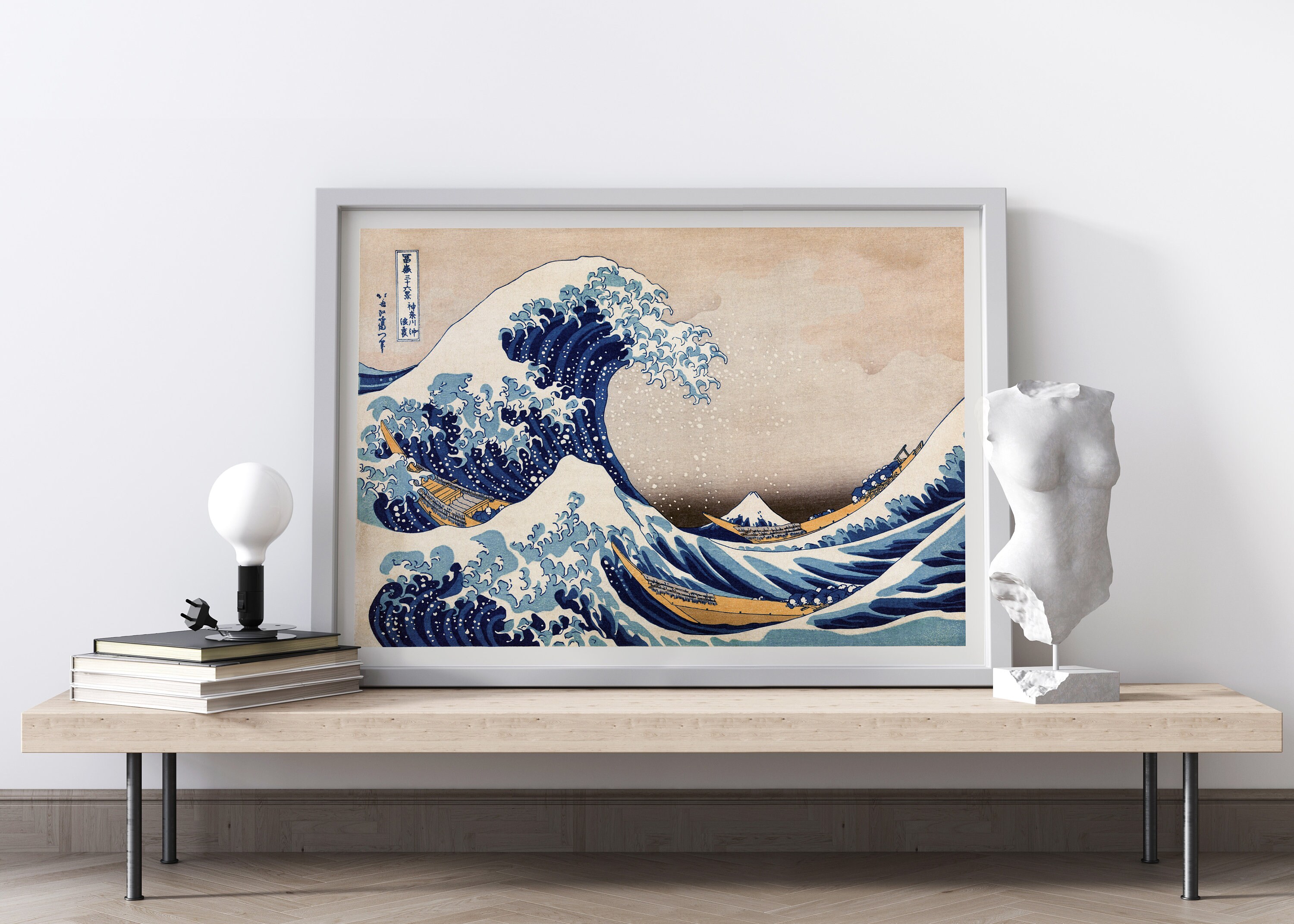 Japanese Art Print, the Great Wave off Kanagawa by Hokusai, Vintage ...