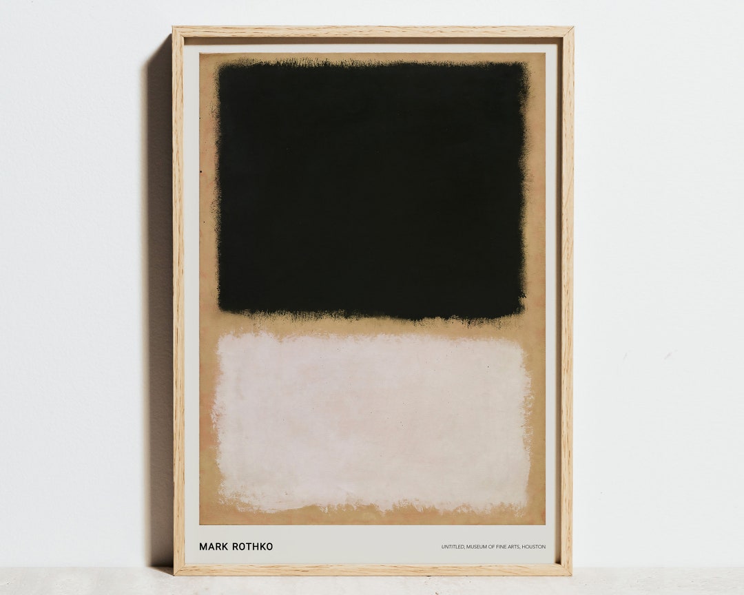 Mark Rothko Print, Black White Beige Abstract Geometric Wall Art ...