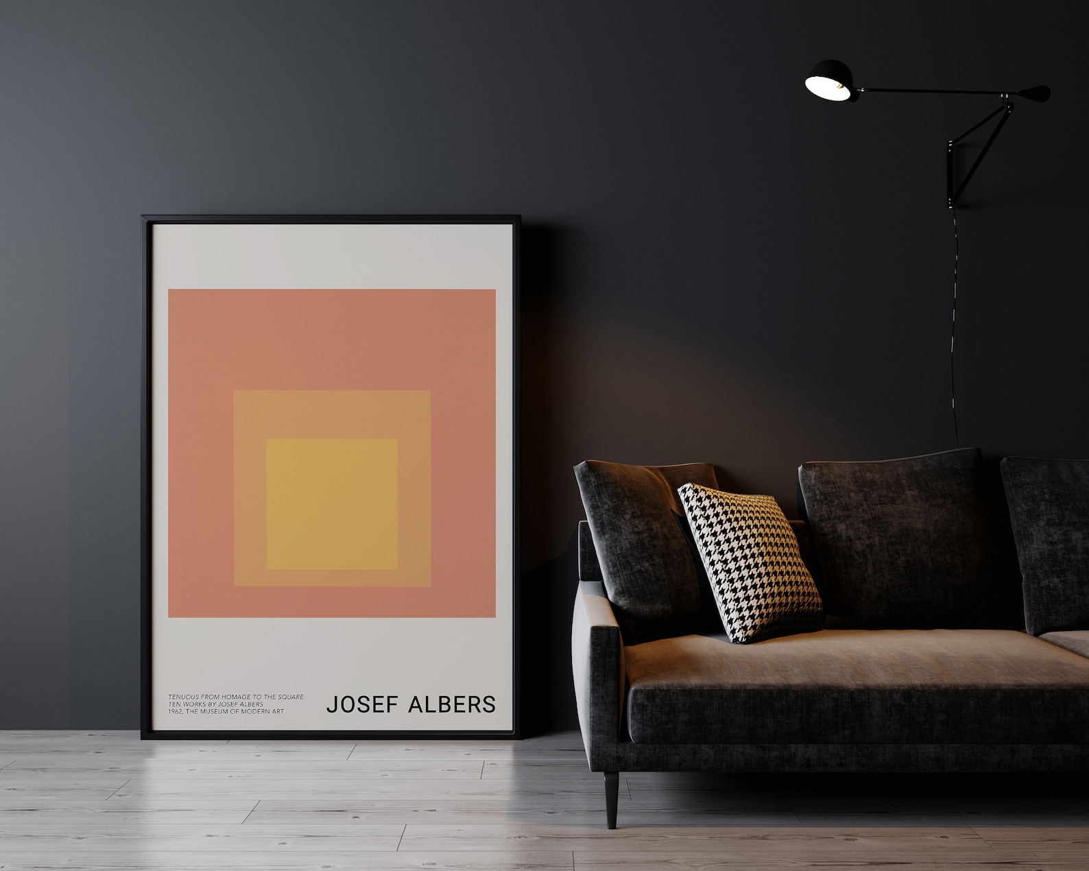 Josef Albers Print Coral Pink Abstract Geometric Wall Art - Etsy