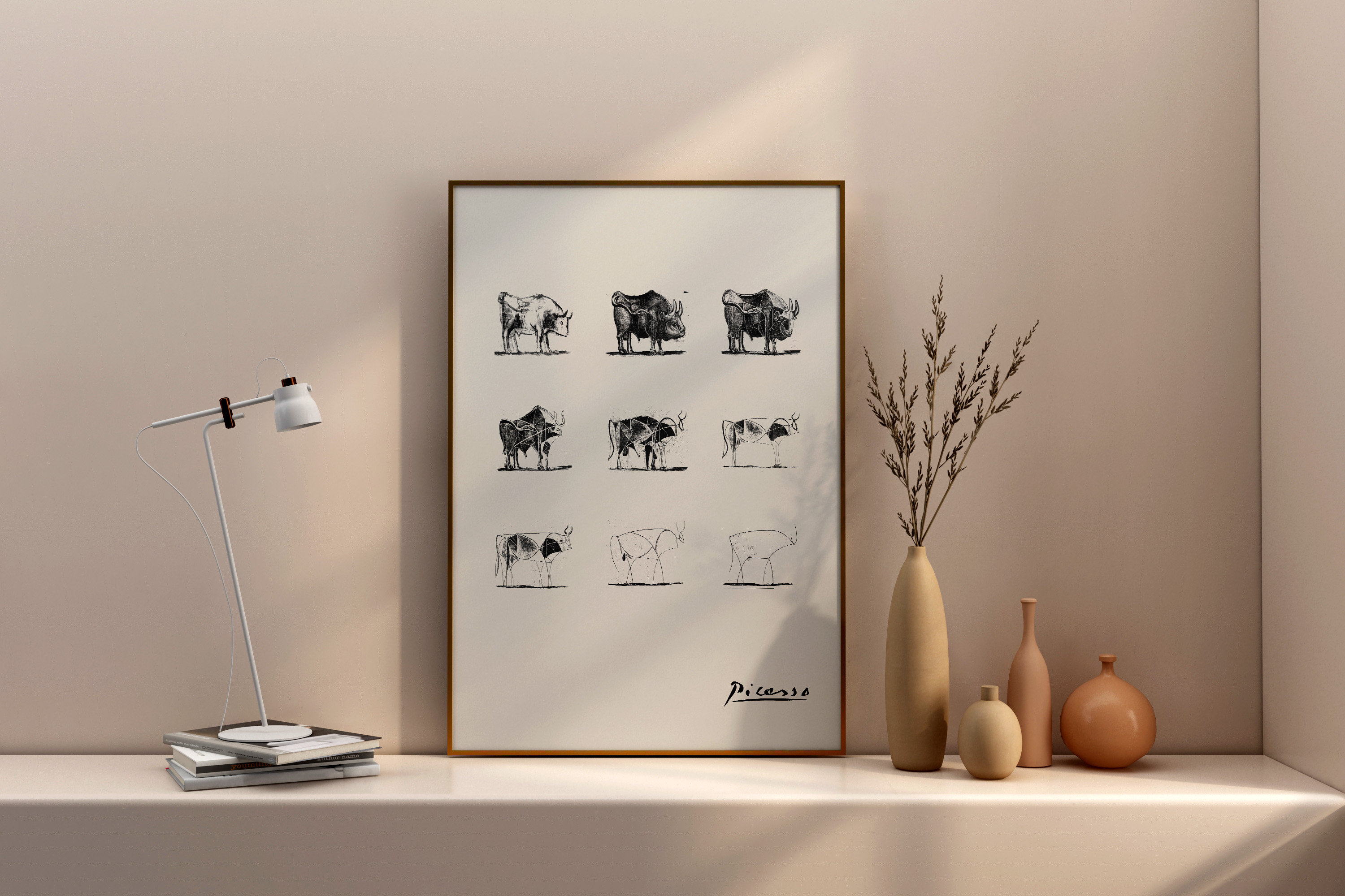 Pablo Picasso Print The Bulls Line Drawing Lithograph Black | Etsy