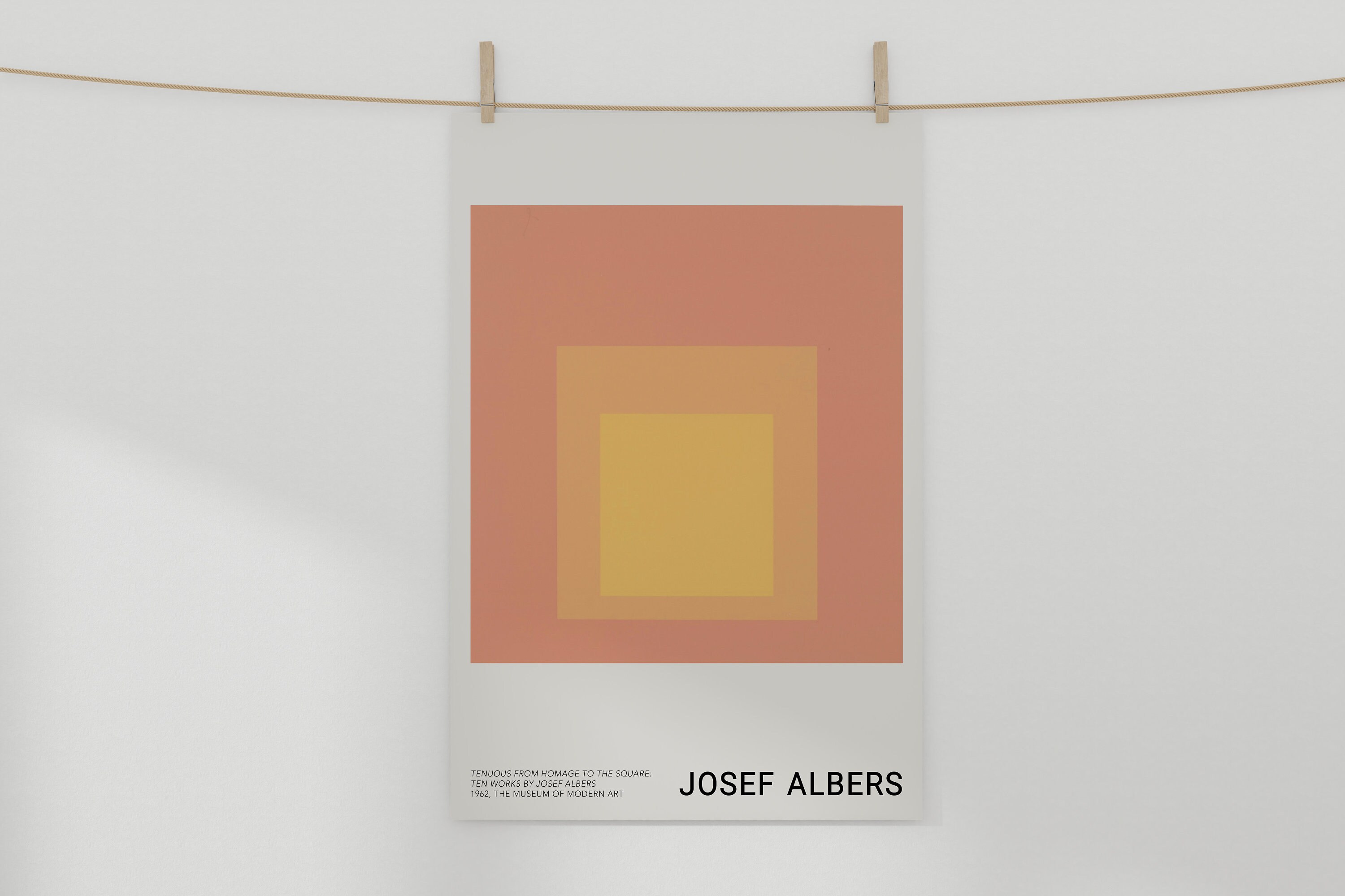 Josef Albers Print Coral Pink Abstract Geometric Wall Art - Etsy