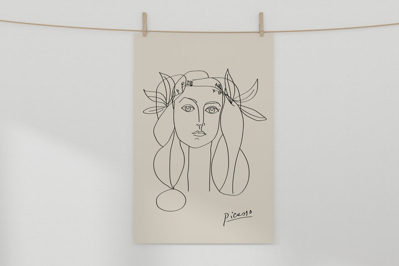 Pablo Picasso Print Girl Face Line Drawing Lithograph Picasso | Etsy