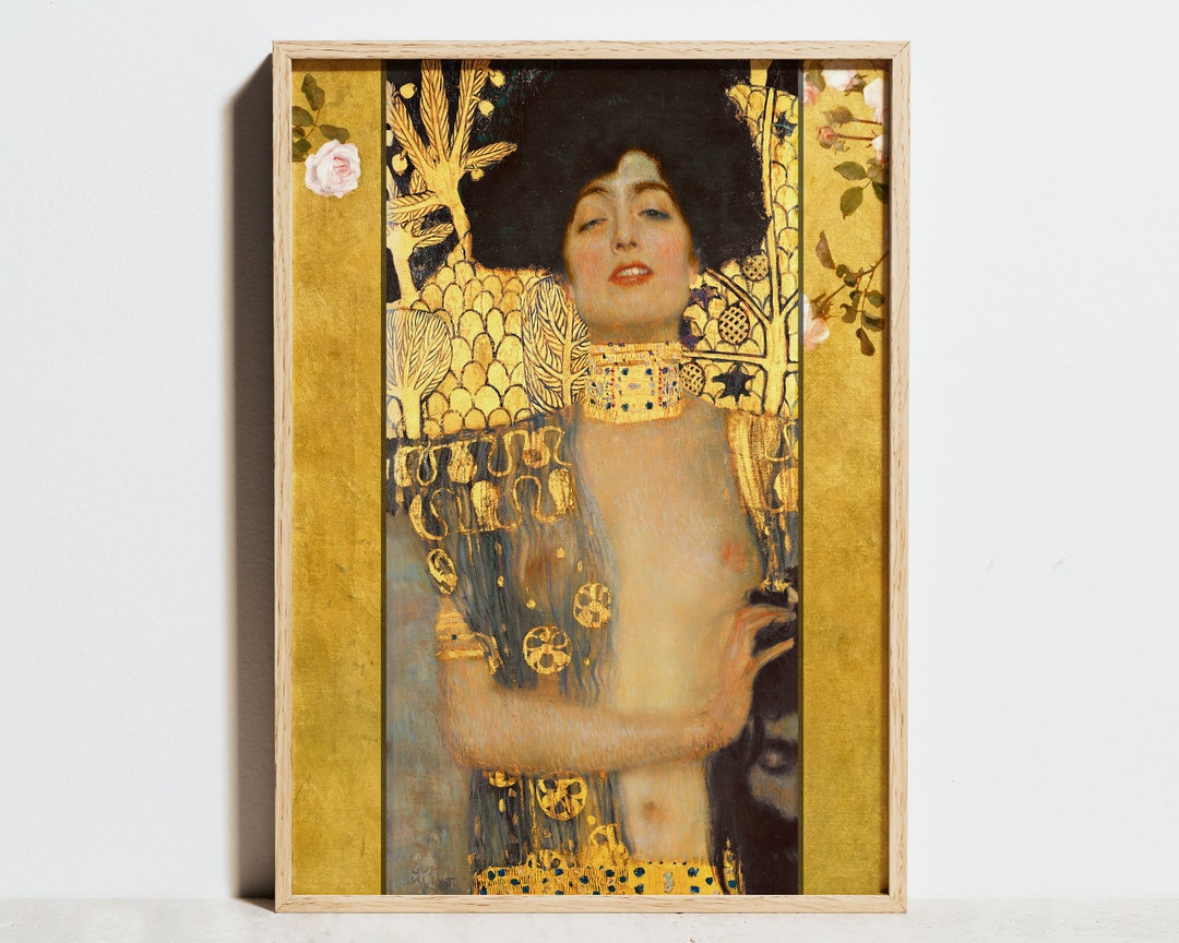 Gustav Klimt Print Judith I Poster Yellow Wall Art Golden Lady Art