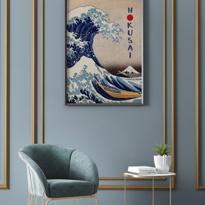 The Great Wave off Kanagawa by Hokusai Print, Japanese Vintage Art ...