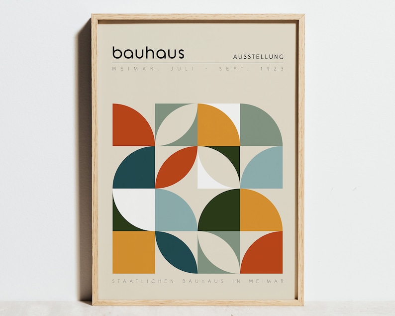 Set of 3 Bauhaus Print, Gallery Wall Art, Exhibition Poster, Geometric ...