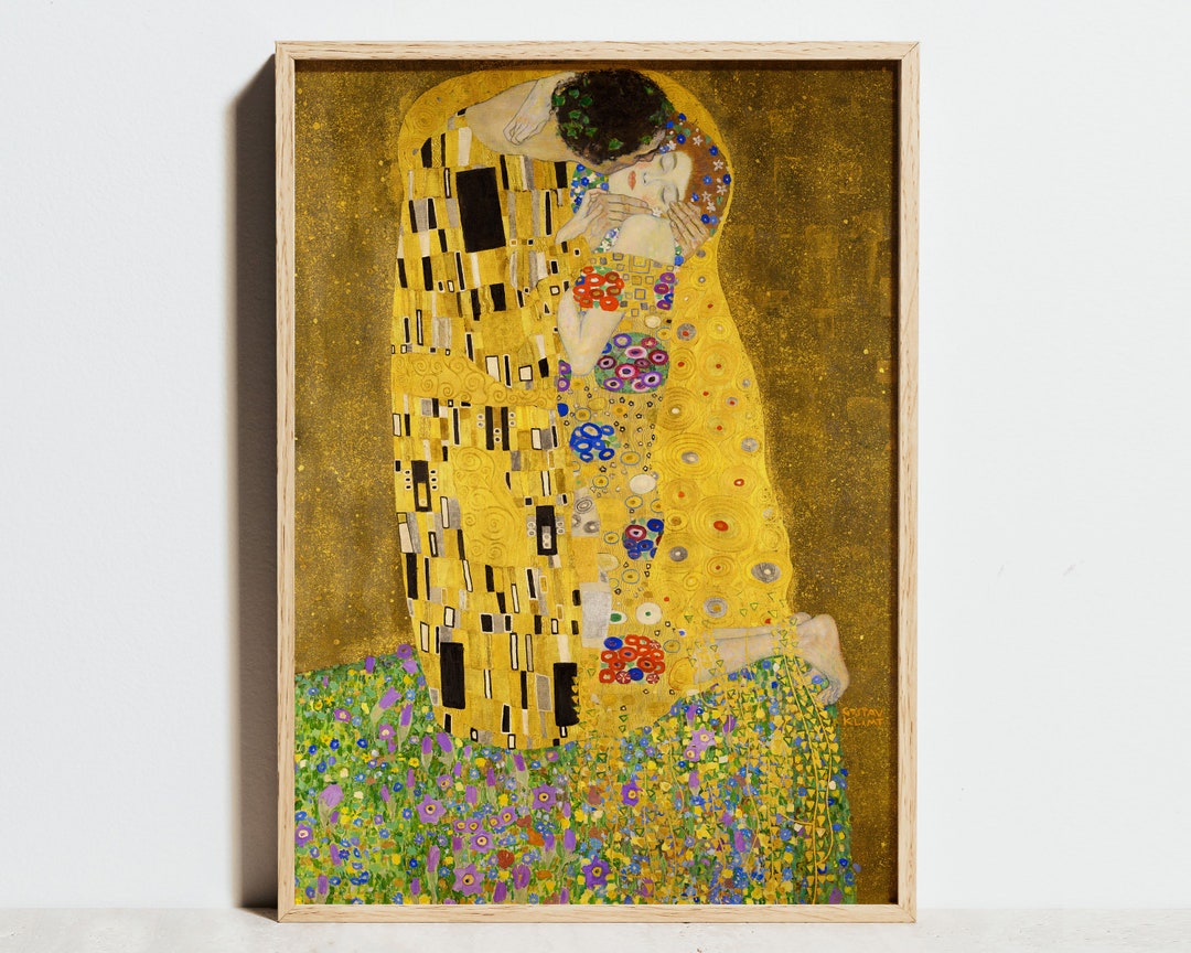 Gustav Klimt Print, the Kiss Klimt Poster, Fine Art Famous Painting ...