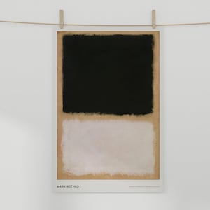 Mark Rothko Print, Black White Beige Abstract Geometric Wall Art ...