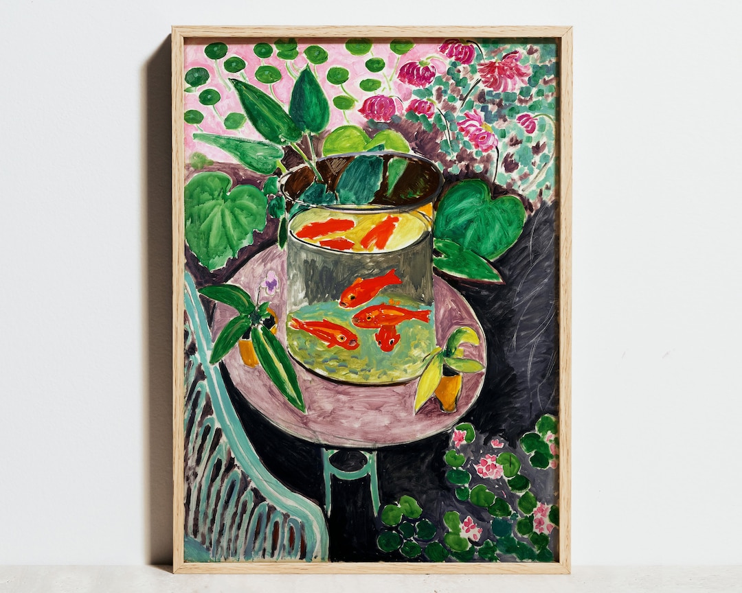 Henri Matisse Poster, Goldfish Print, Pink Green Decor, Floral Wall Art ...