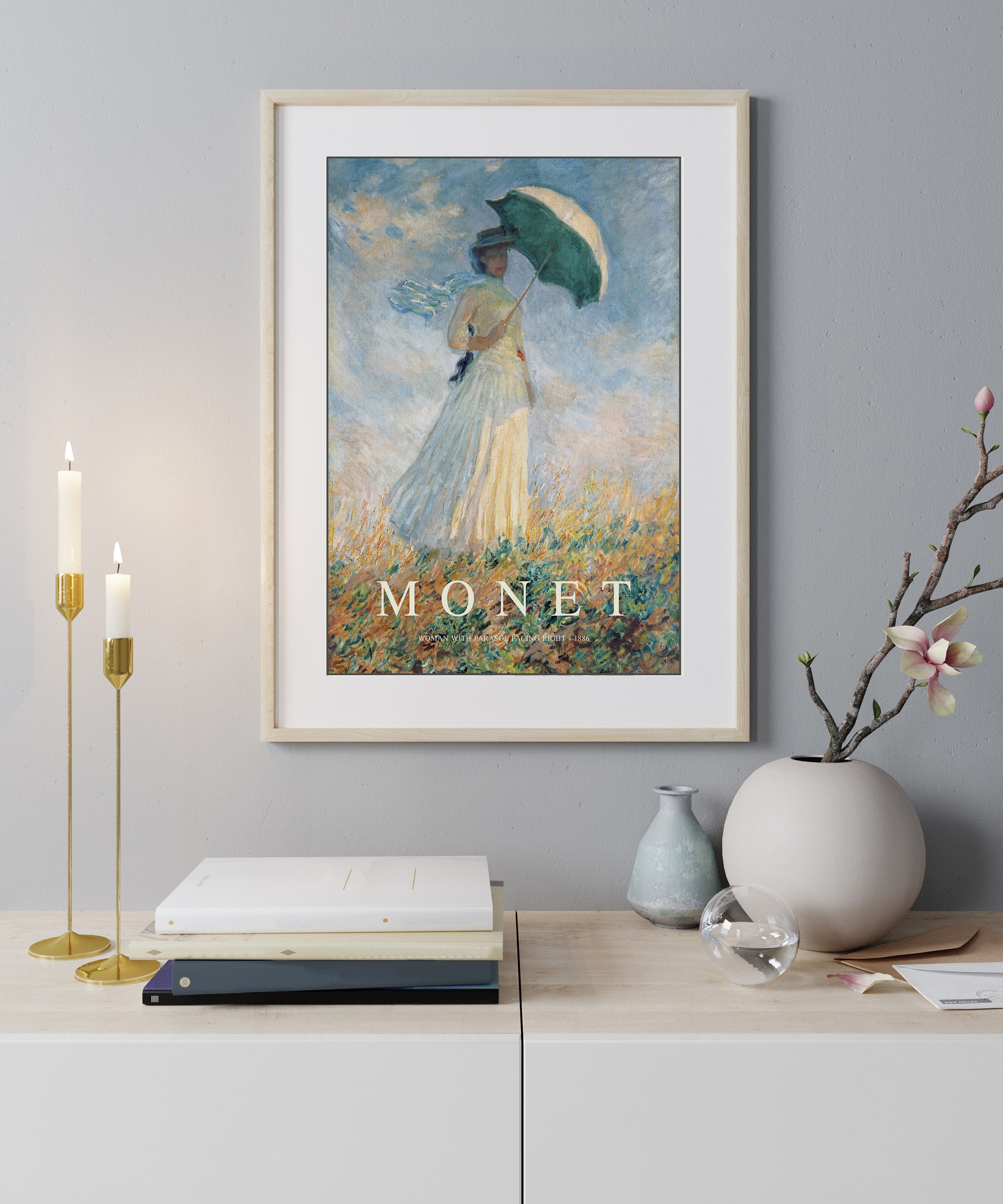 Monet Woman With A Parasol Facing Right