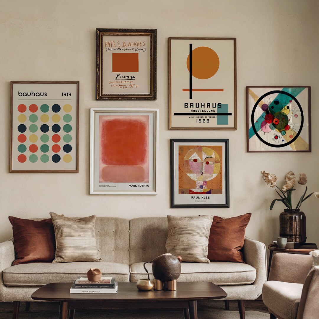 Set of 6 Print, Gallery Wall, Famous Art Poster, Mid Century Modern ...