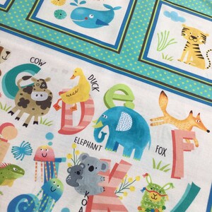 Fabric Quilt Panel 65 X 112ms, Alphabits Animal Alphabet Panel ...